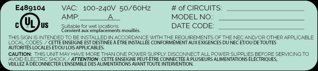 UL Certified Illuminated Signs - Kalisign